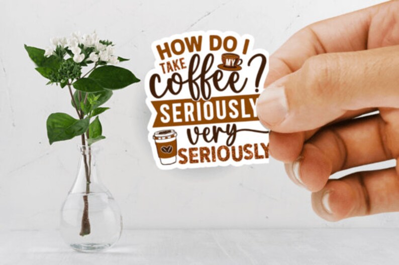 Funny Coffee Printable Stickers PNG, Coffee Stickers, Digital Stickers ...