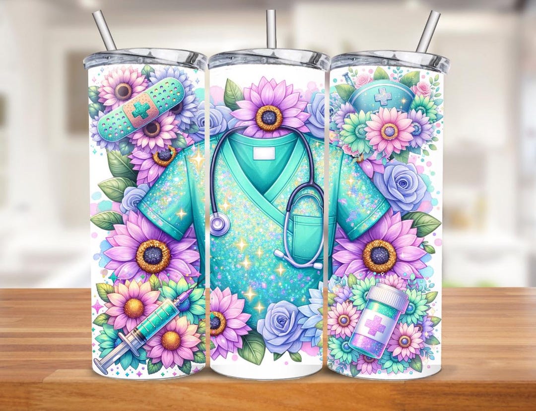 Floral Scrubs Cup 20oz Tumbler - Etsy