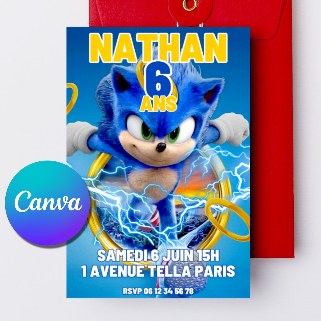 Invitación de cumpleaños de SONIC para imprimir, invitación de ...