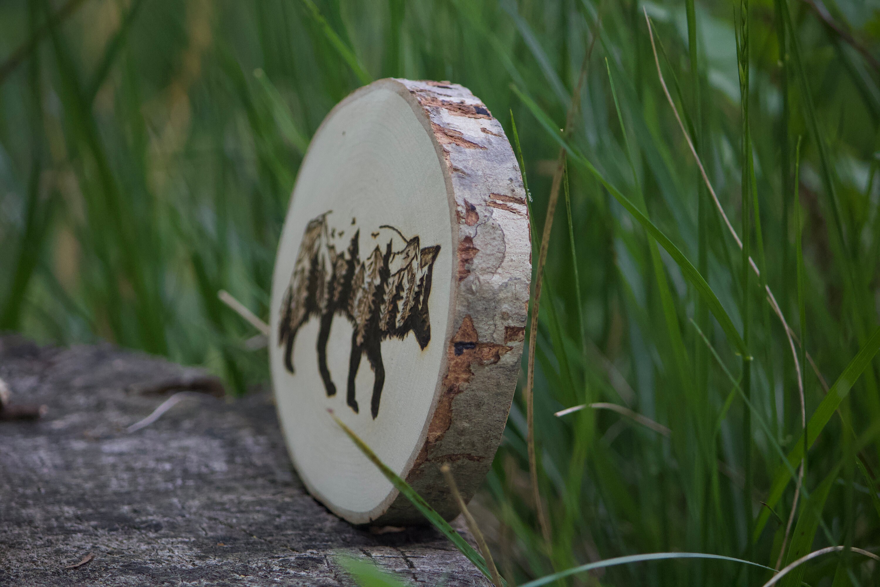 Double Exposure Wolf Wood Burning - Etsy