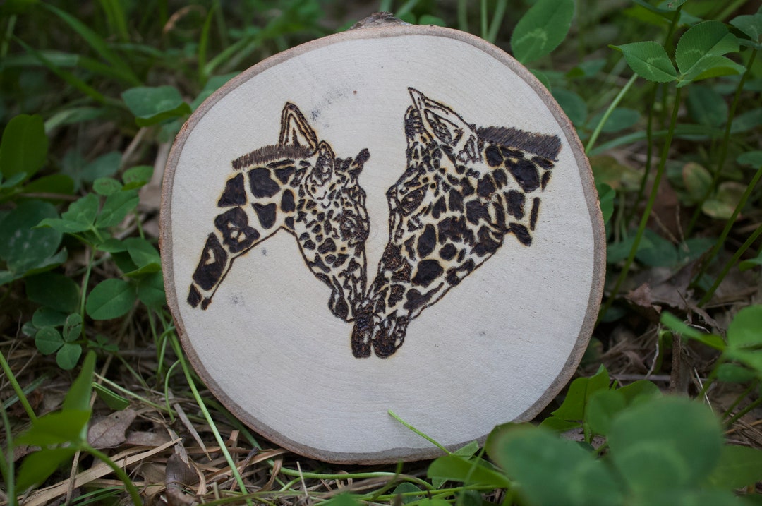 Giraffe With Calf Wood Burning - Etsy