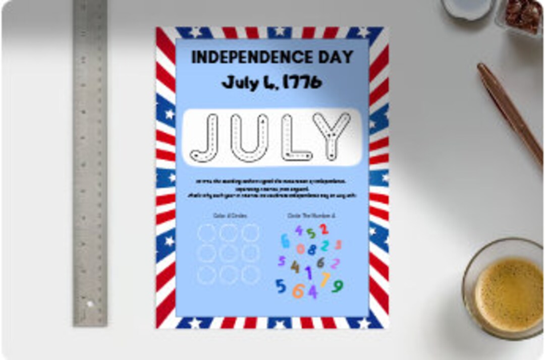 4th of July Packet, Preschool Worksheets, Preschool Printable ...