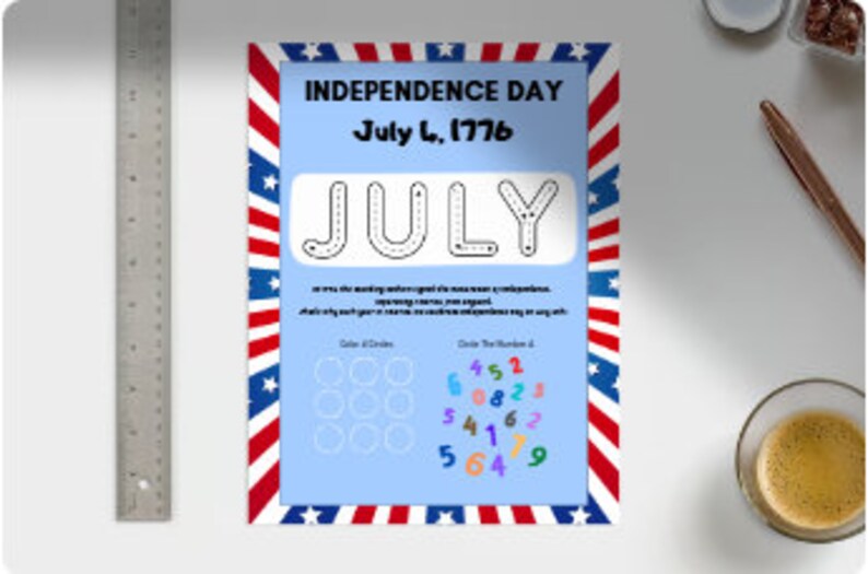 4th of July Packet, Preschool Worksheets, Preschool Printable ...