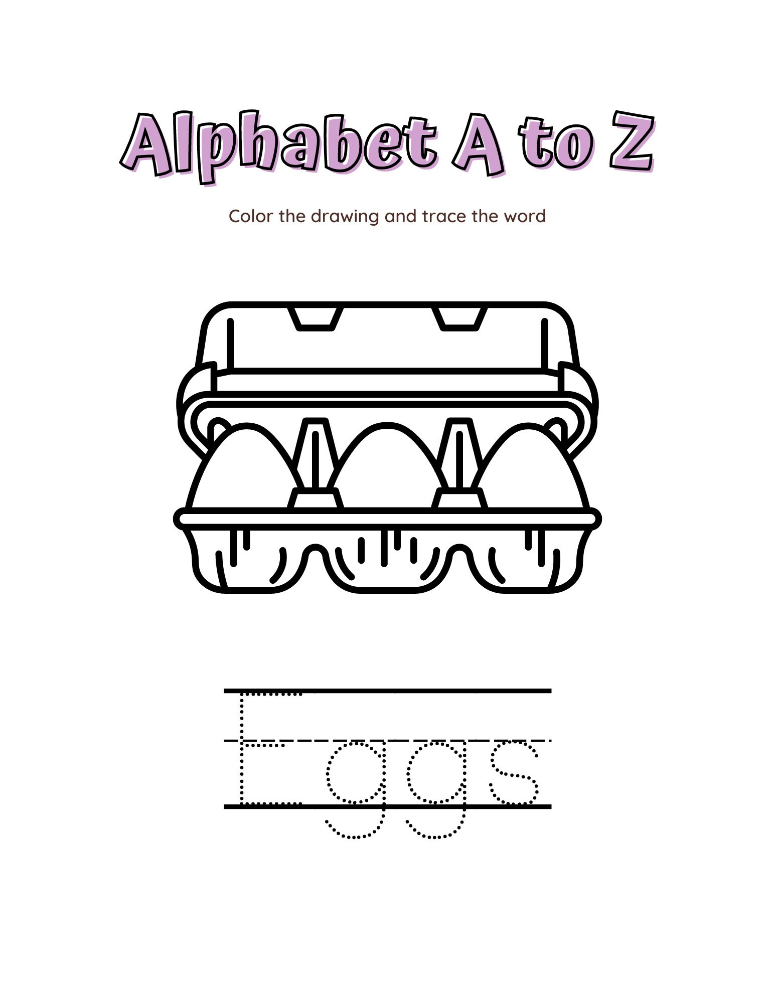 Alphabet Coloring Pages, A-Z Printable Animal Coloring Pages, Preschool ...