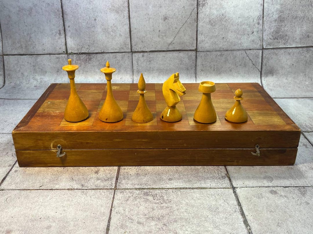 Rarest Chess Set 70s With Weights of Wood in Good Condition. Belarusian ...