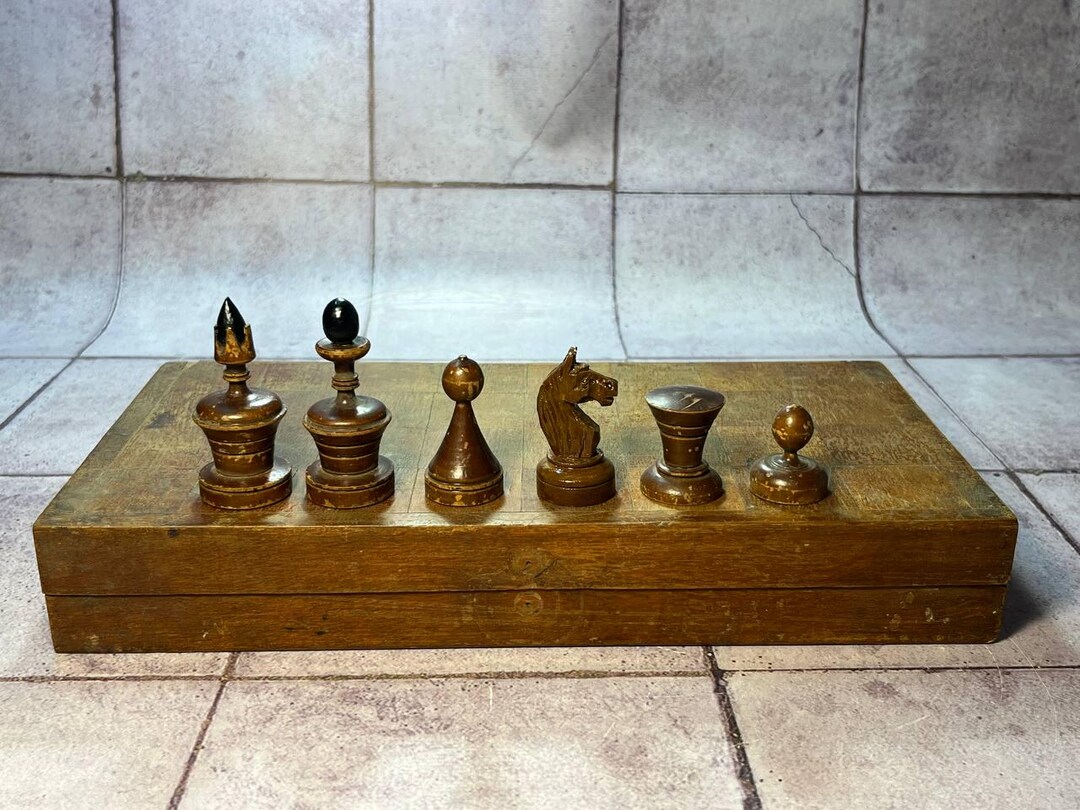Antique Soviet Chess Set 20s Vintage Made of Wood in Very Good ...