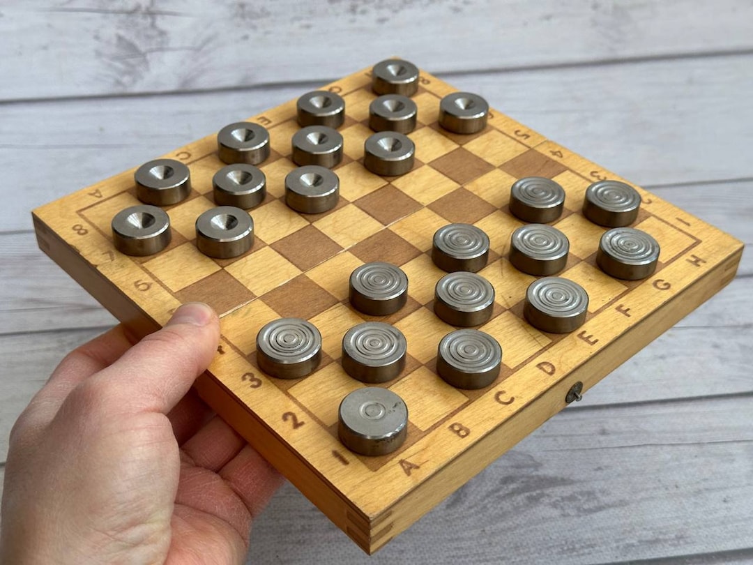 Soviet Travel Metal Checkers Set in Very Good Condition 70s Vintage ...