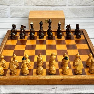 Beautiful German Chess Set With Weights. Handmade Wooden Chess Set in ...