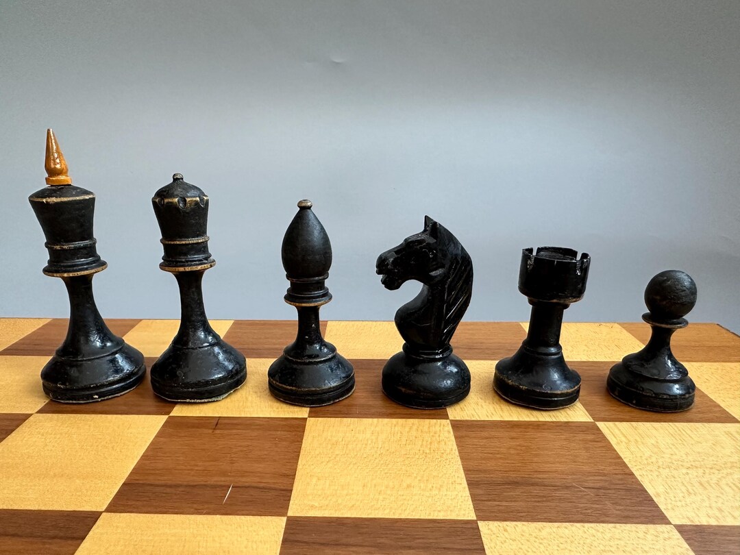 Genevsky Chess Set USSR Soviet Chess Set Wood Antique Chess Set Russian ...