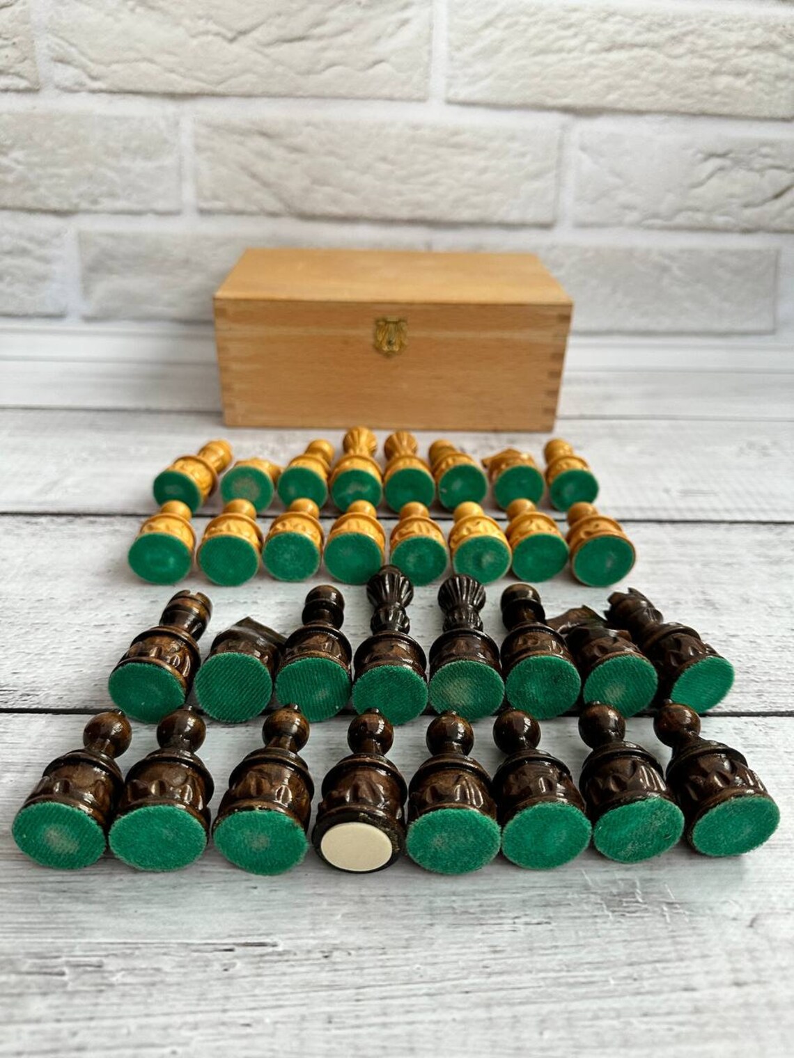 Beautiful German Chess Set With Weights. Handmade Wooden Chess Set in ...