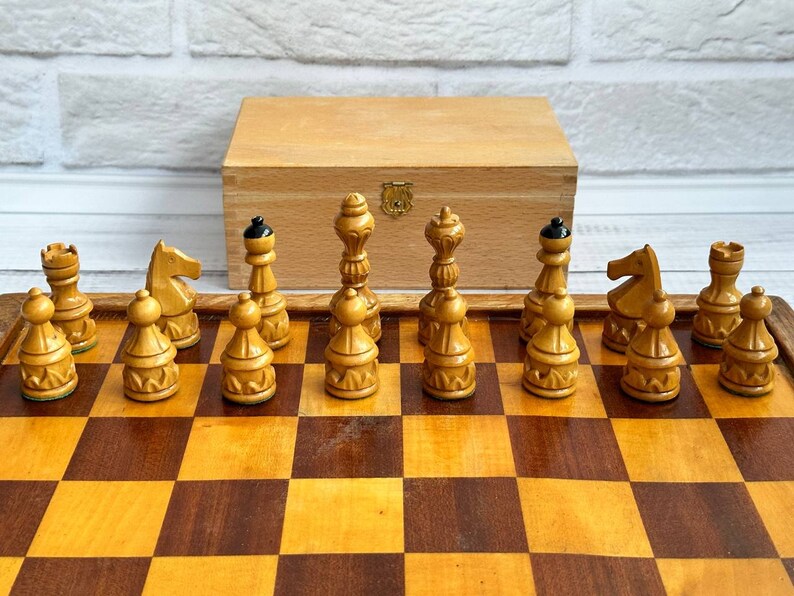 Beautiful German Chess Set With Weights. Handmade Wooden Chess Set in ...