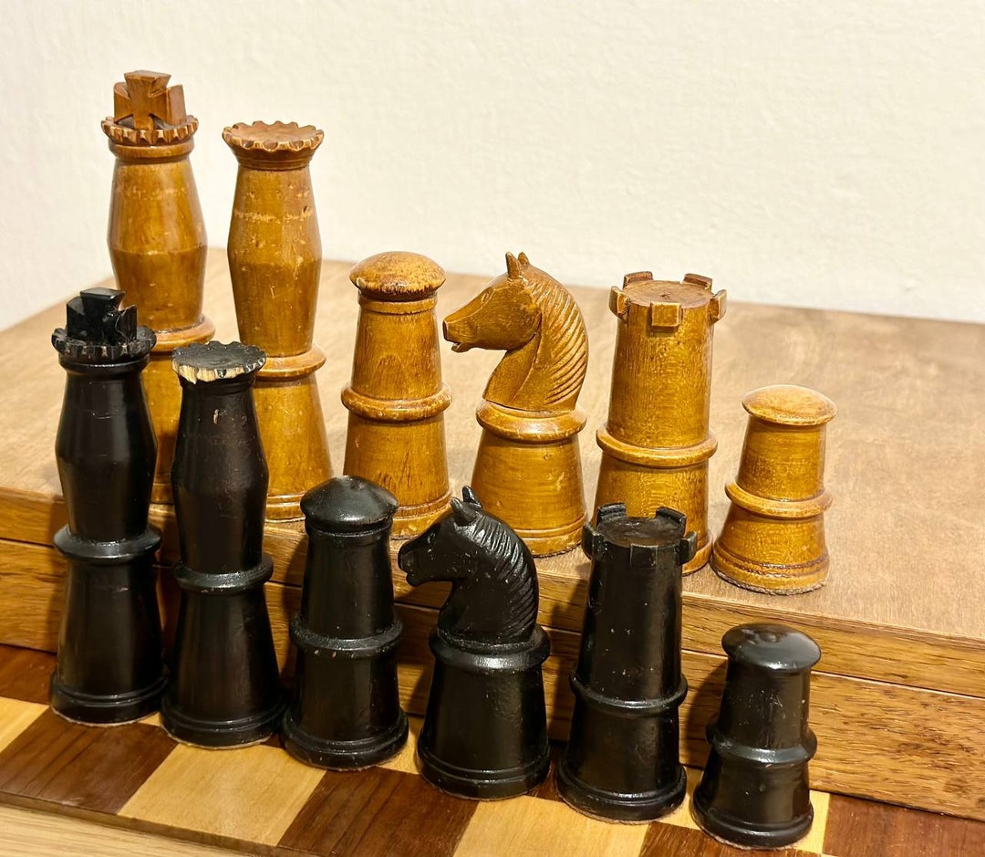 Rarest Germany Wooden Chess Set 1920s Vintage. Great Gift for Mens ...