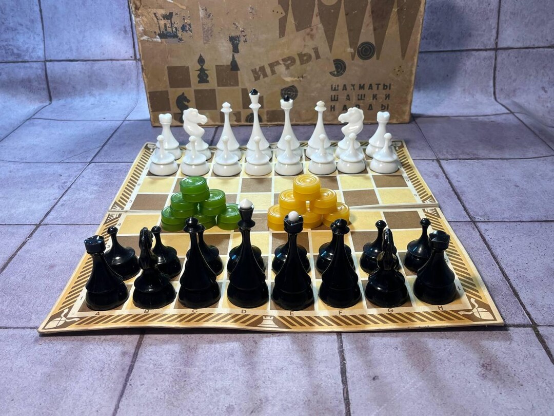 Rare Chess Set Made of 80s Vintage Plastic. Great Gift for Mens ...