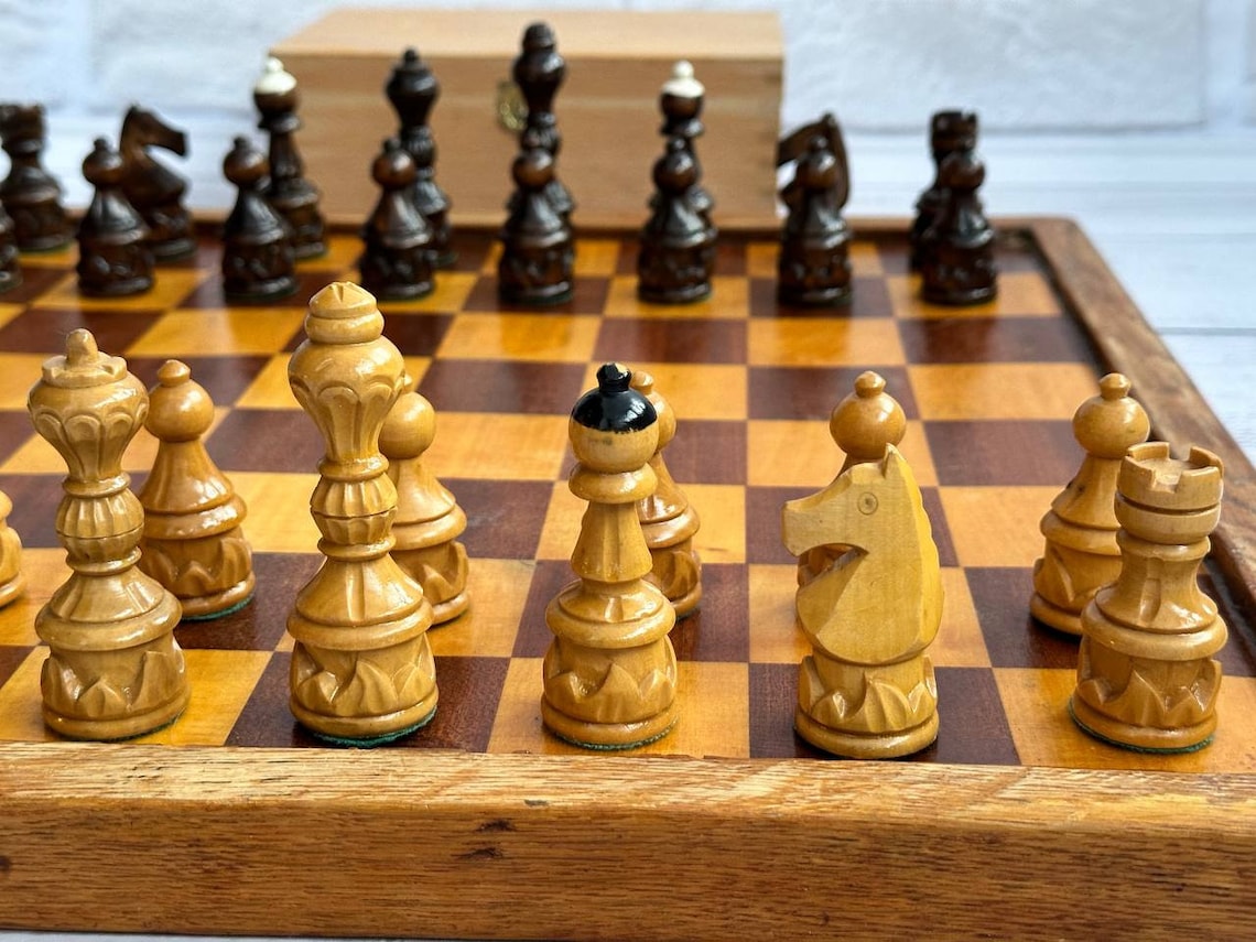 Beautiful German Chess Set With Weights. Handmade Wooden Chess Set in ...