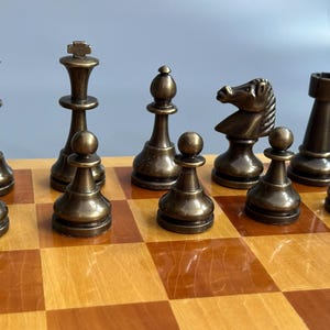 Antique Metal Italian Chess Set Metal Chess Set Vintage With Chess Box in Very Good Condition - Etsy