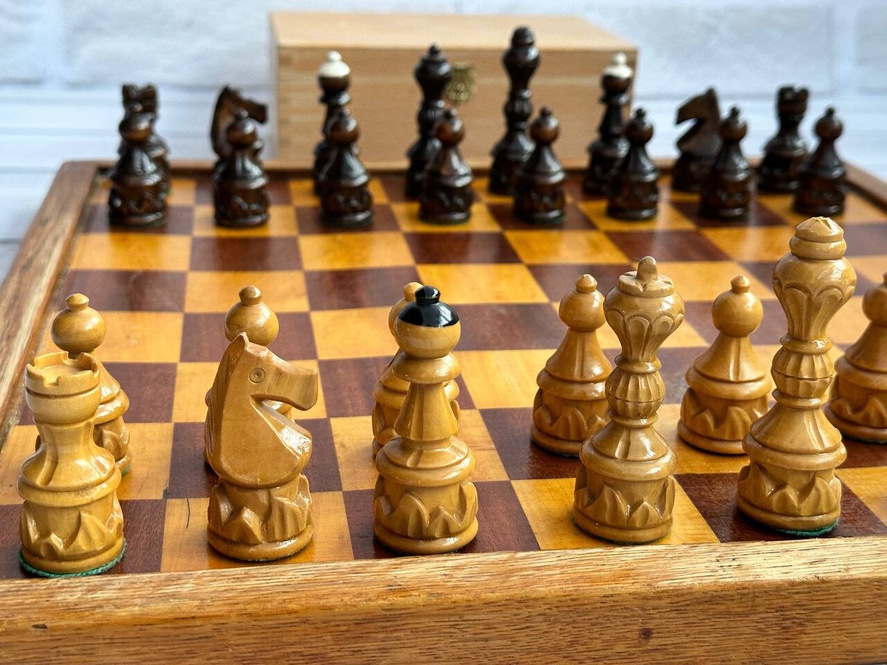 Beautiful German Chess Set With Weights. Handmade Wooden Chess Set in ...