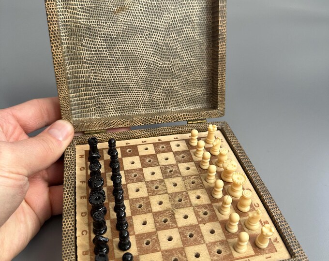 England Pocket Chess Set 70s Vintage Traveling Mini Chess Set Vintage in Good Condition Road ...