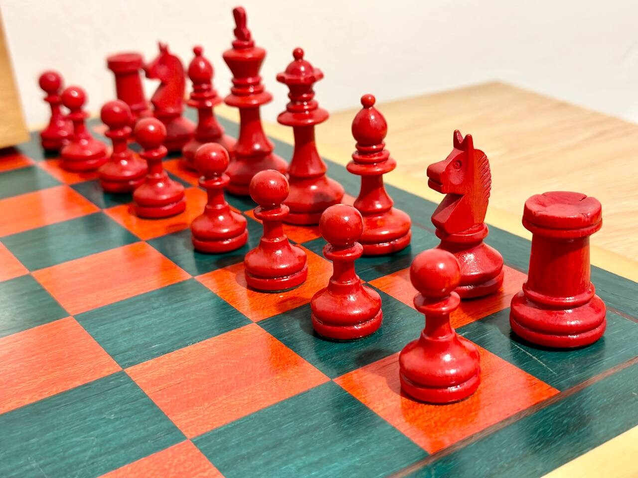 Rare Germany Red Chess Set in Box 70s in Good Condition. Great Gift for ...