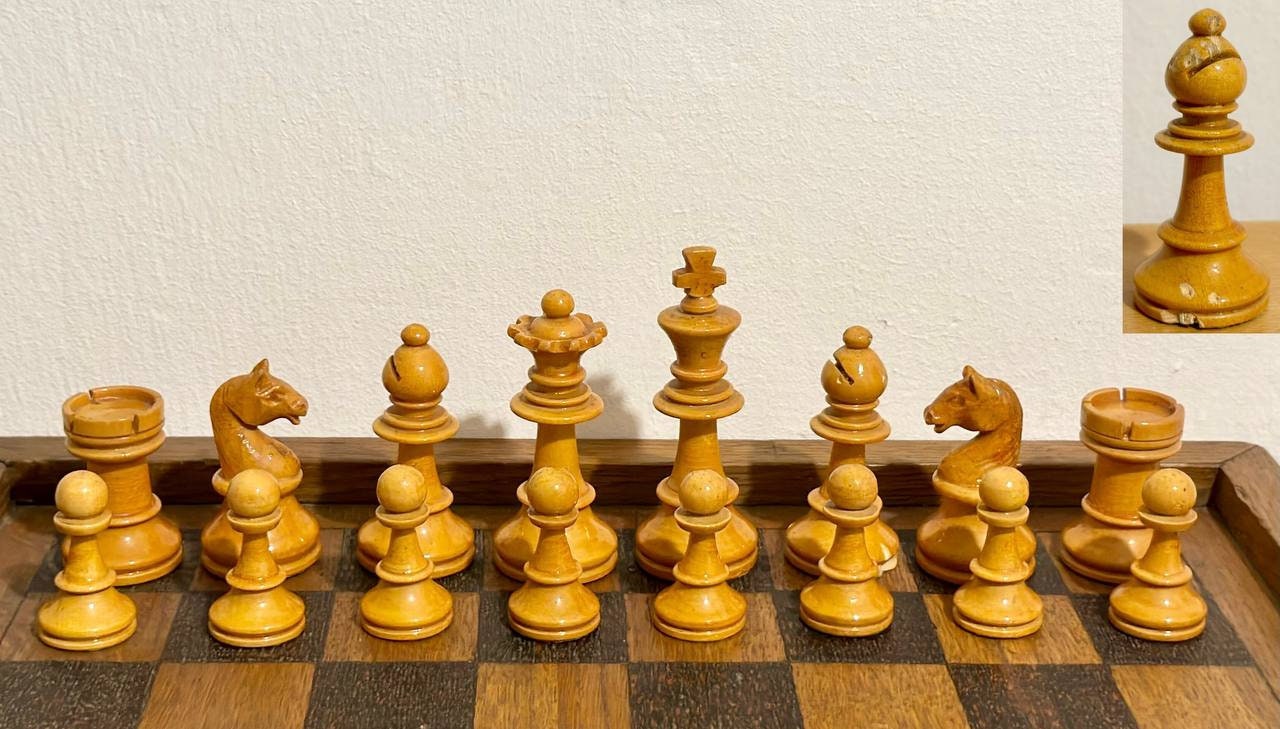 Rarest Chess Set 40s Made of Wood in Good Condition. Great Gift for ...