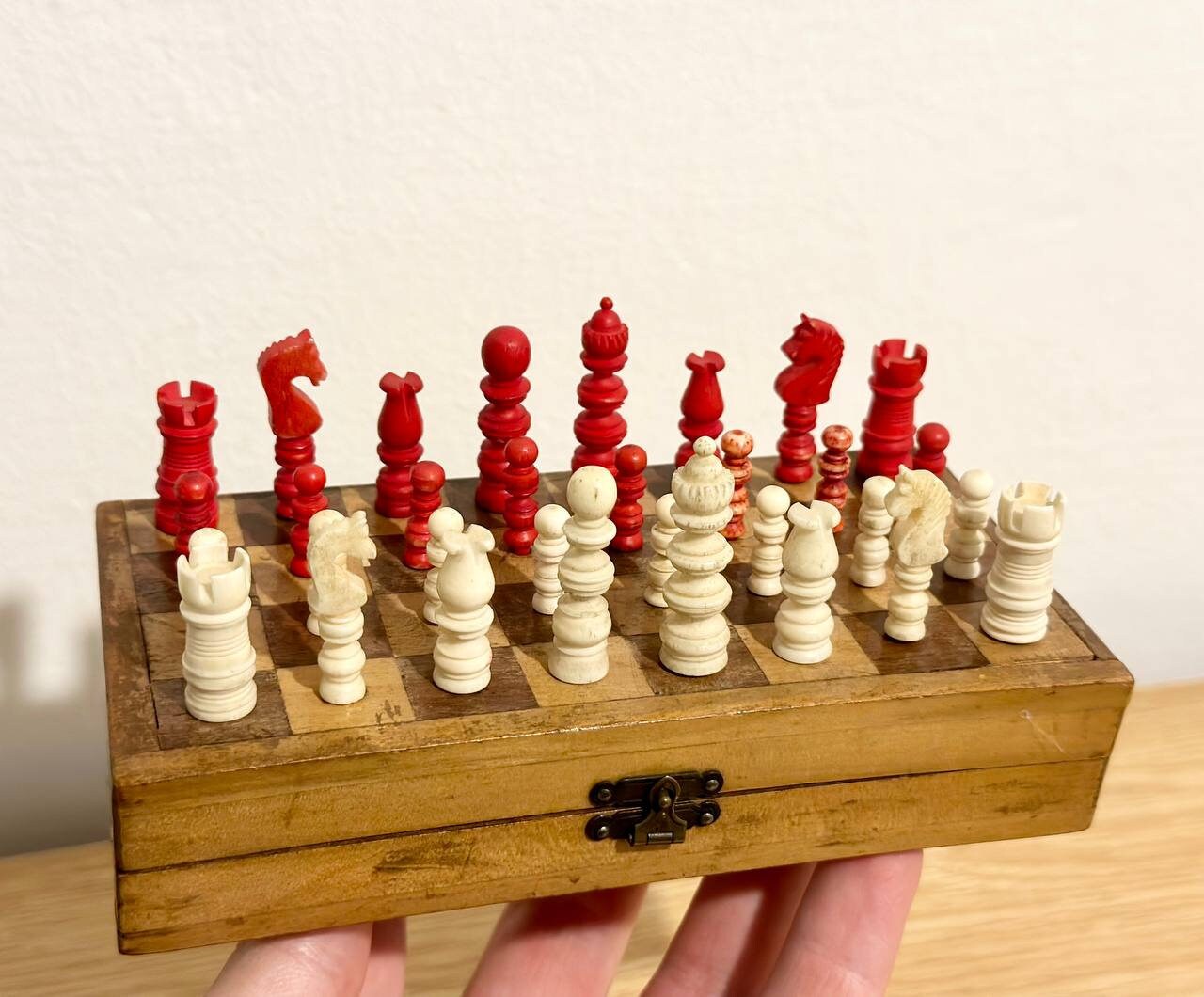 German Traveling Chess Set Made of Bone 50s Vintage in Good Condition ...