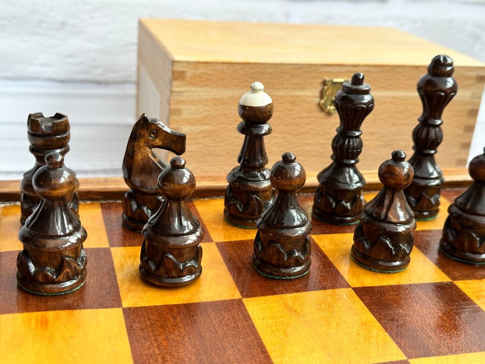 Beautiful German Chess Set With Weights. Handmade Wooden Chess Set in ...