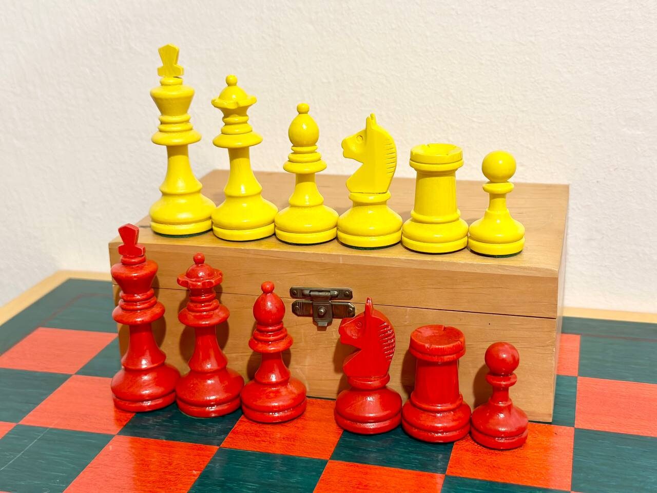 Rare Germany Red Chess Set in Box 70s in Good Condition. Great Gift for ...