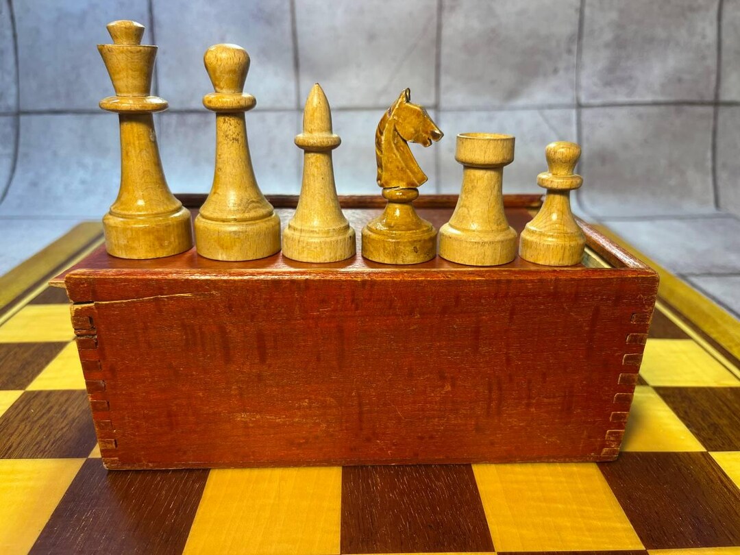 Rare Germany Wooden Chess Set 60s Vintage in Good Condition. Great Gift ...