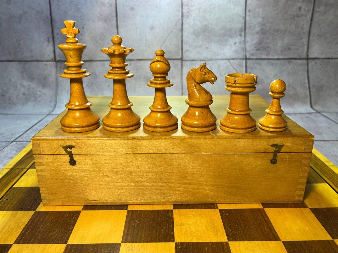 Rarest Chess Set 40s Made of Wood in Good Condition. Great Gift for ...