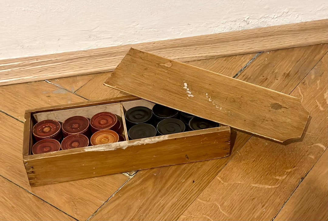 Unique Soviet Wooden Checkers 30s Vintage in Original Box in Very Good ...