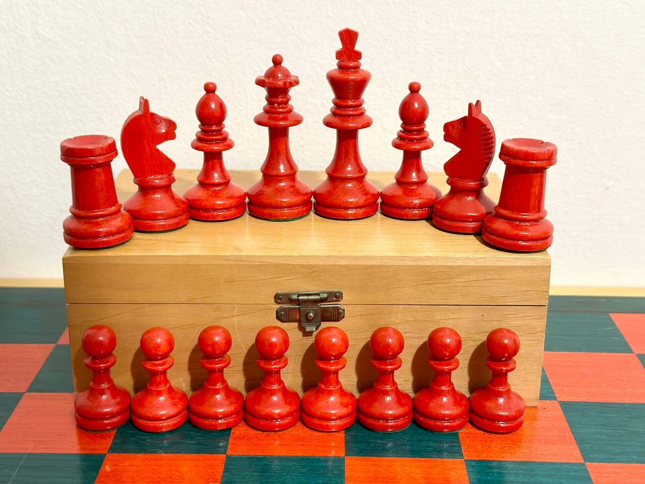 Rare Germany Red Chess Set in Box 70s in Good Condition. Great Gift for ...