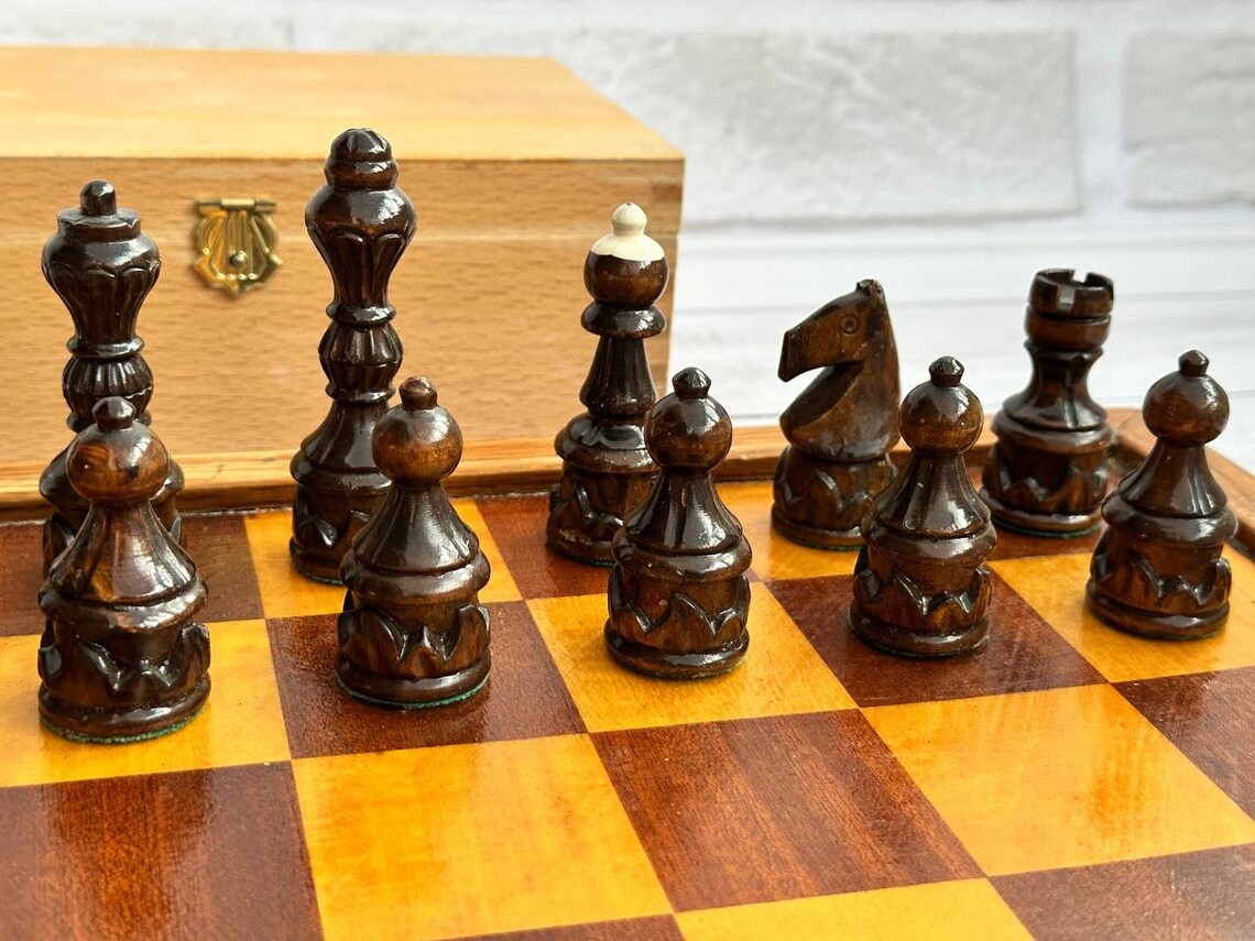 Beautiful German Chess Set With Weights. Handmade Wooden Chess Set in ...