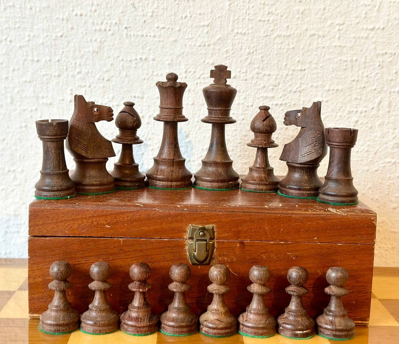 France Staunton Chess Set With Weights in Chess Box Vintage 70s in Good ...