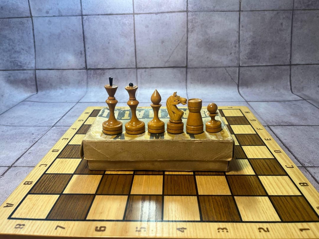 Wooden Vintage Soviet Chess Set USSR Chess in Box in Good Used ...