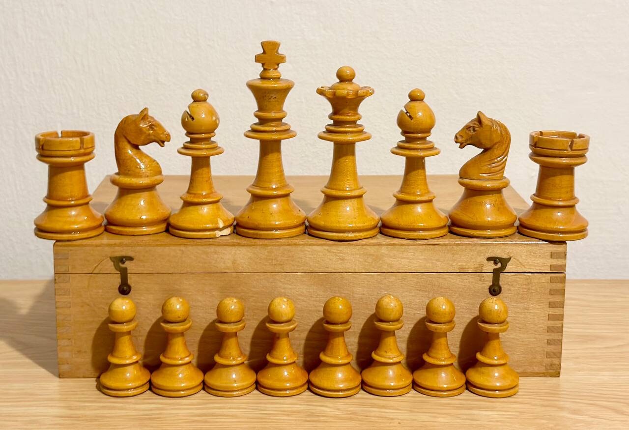 Rarest Chess Set 40s Made of Wood in Good Condition. Great Gift for ...