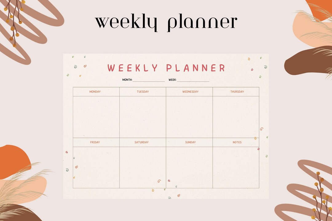 Organize Your Week: Printable Weekly Planner & To-do List - Etsy