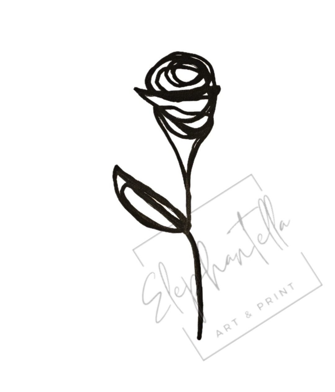 One-line Simple Flower Drawing - Etsy