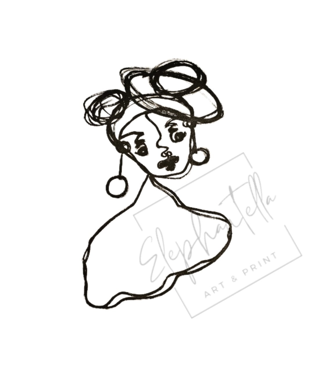 Line Drawing Simple Face - Etsy