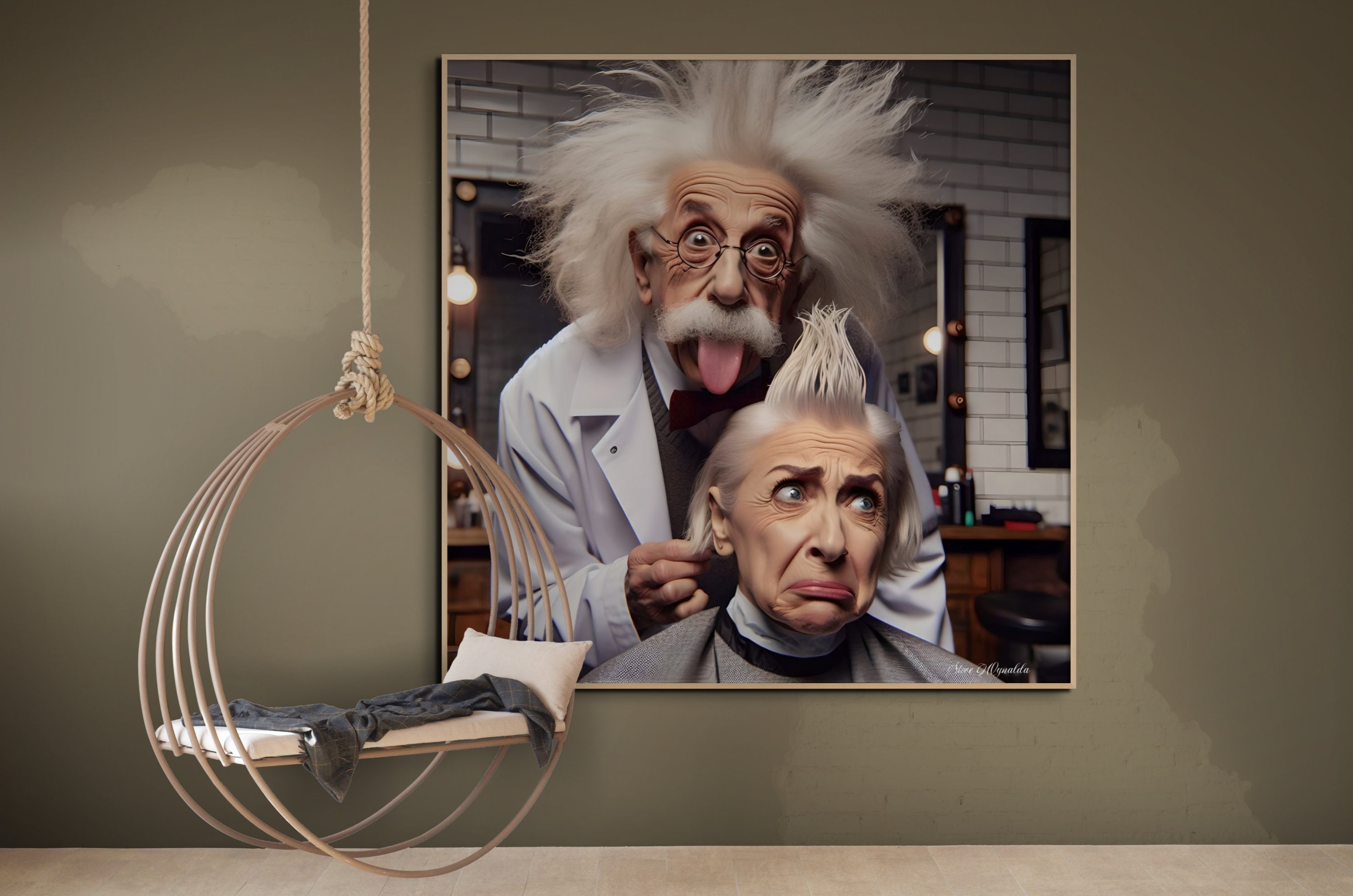 Albert Einstein as a Hair Stylist - Etsy
