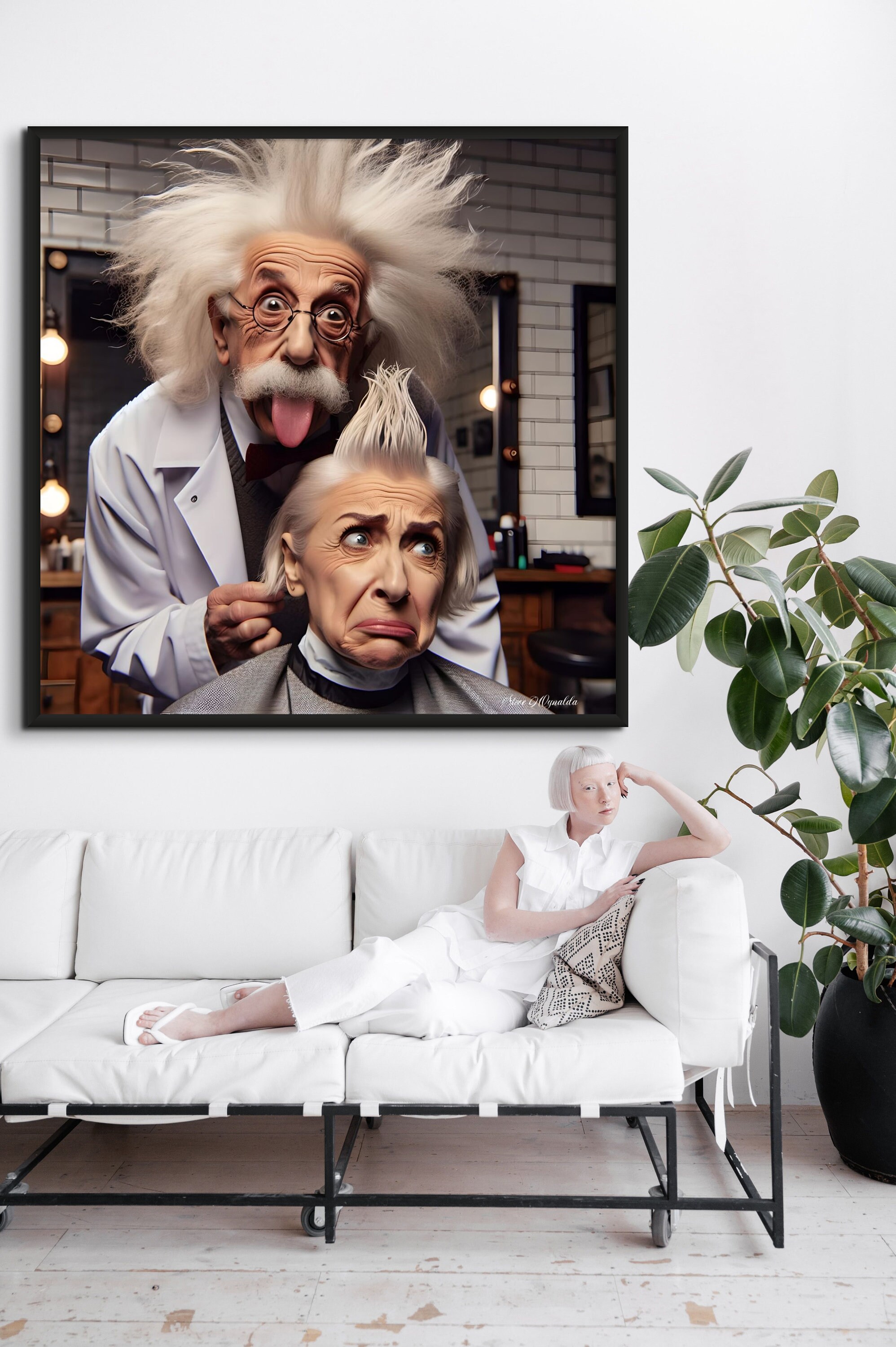 Albert Einstein as a Hair Stylist - Etsy