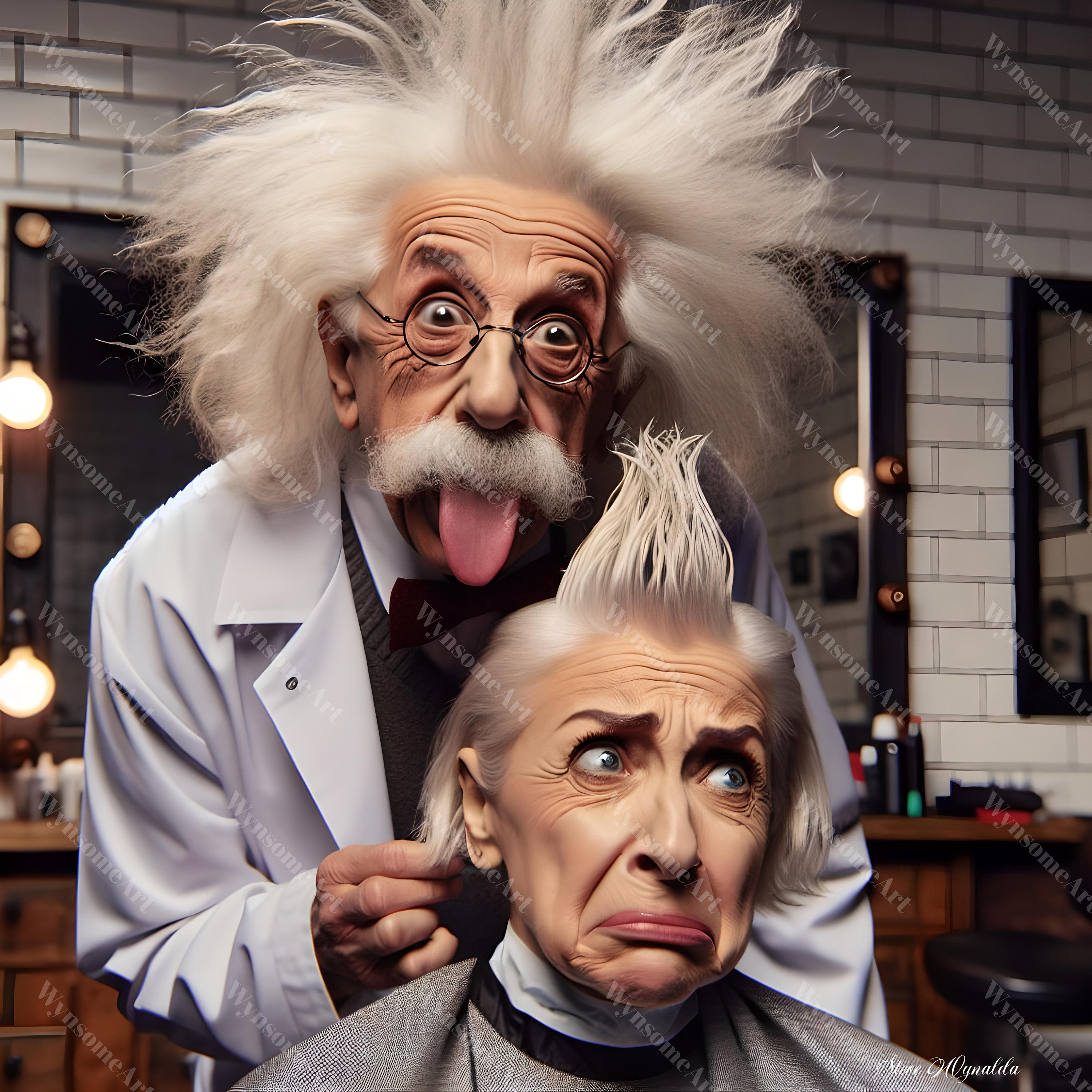 Albert Einstein as a Hair Stylist - Etsy