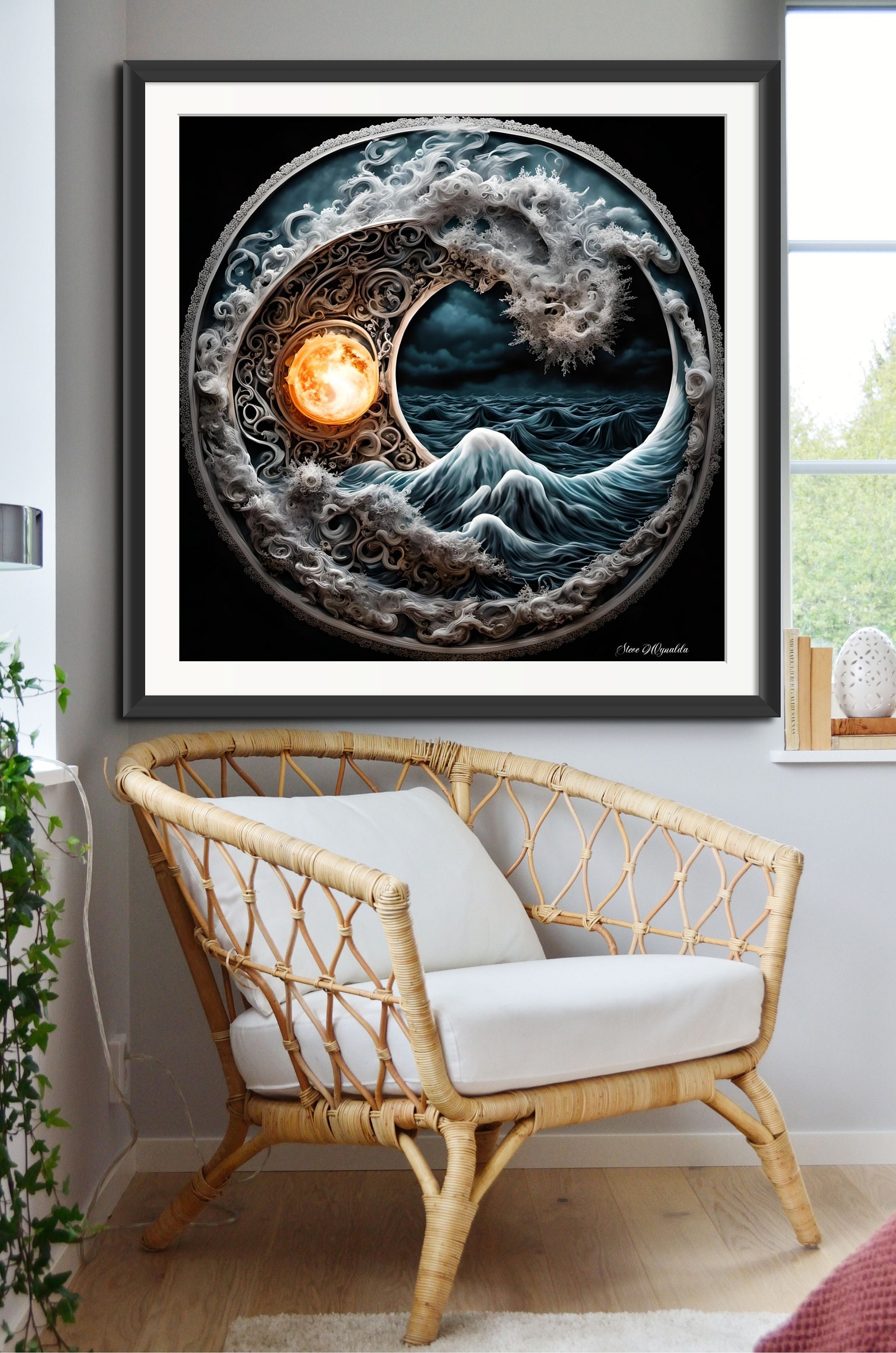 Great Wave Mandala Print | Hokusai Style Art (digital Download) - Etsy