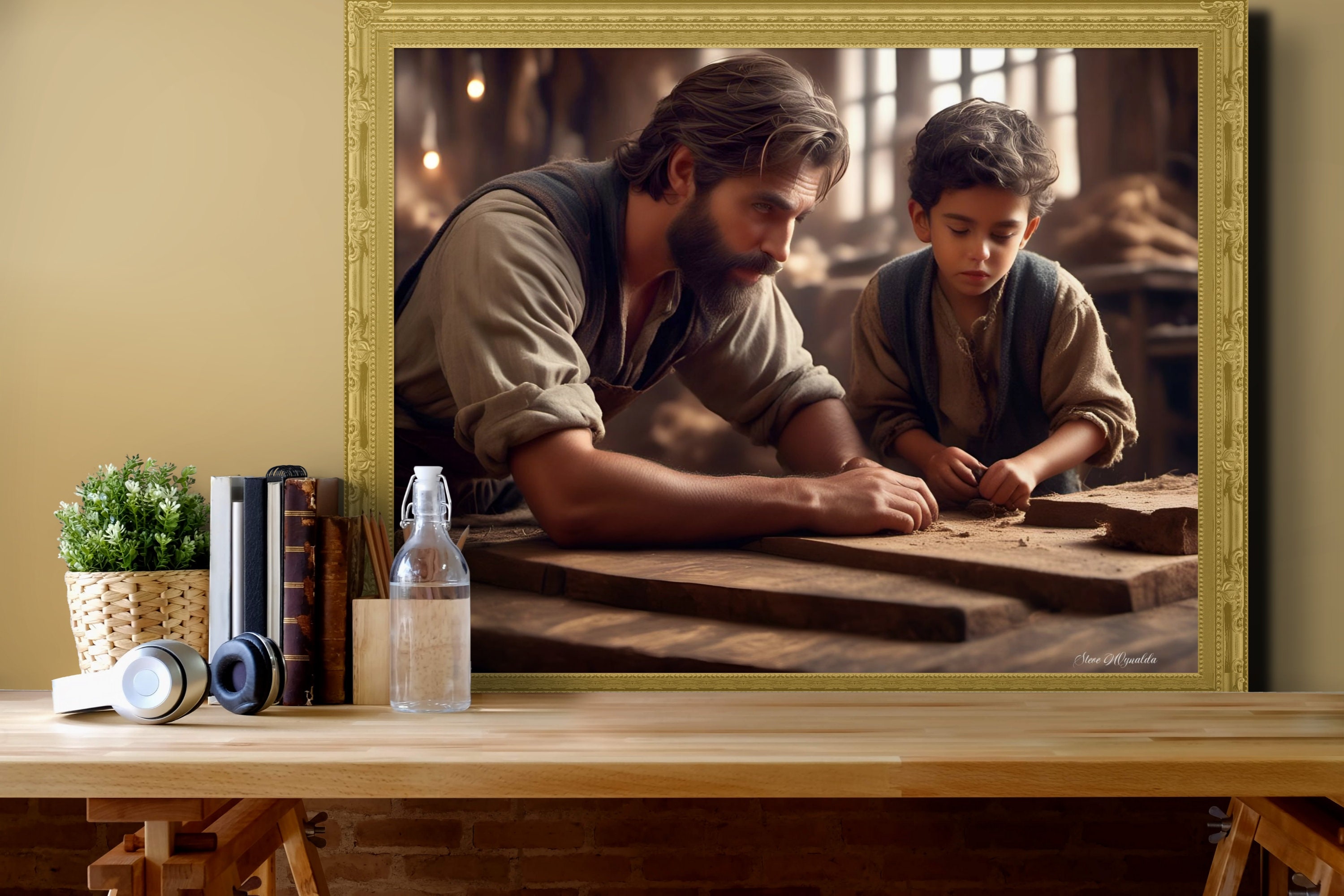 Joseph Teaches Jesus Carpentry - Etsy