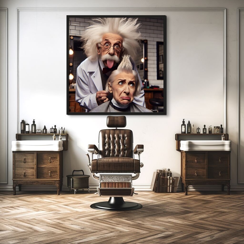 Albert Einstein as a Hair Stylist - Etsy