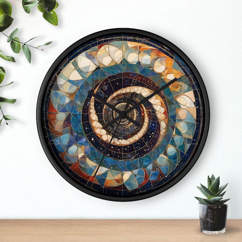 Cosmic Fibonacci Sequence Wall Clock, Vintage Style Wall Art ...