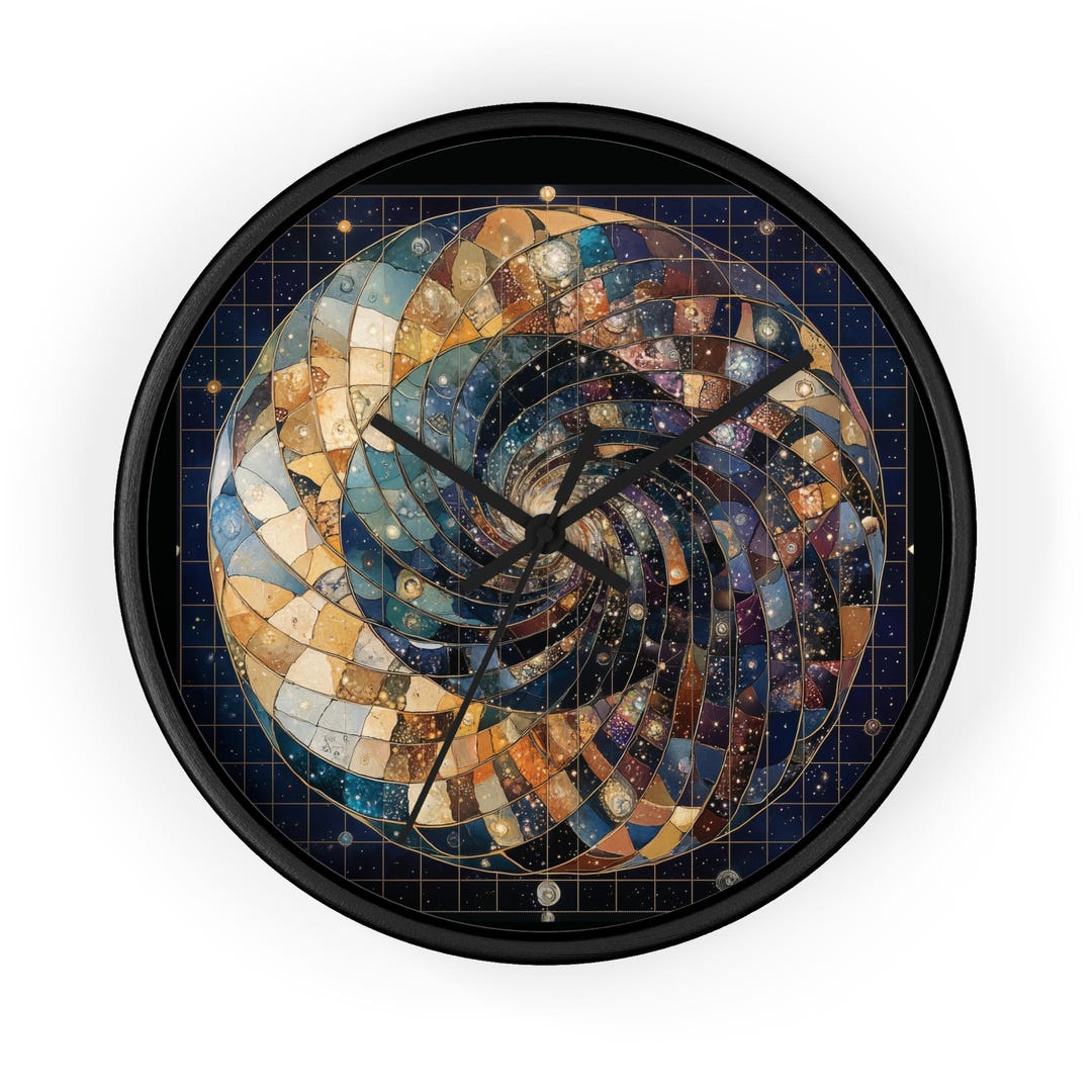Cosmic Fibonacci Sequence Wall Clock, Vintage Style Wall Art ...