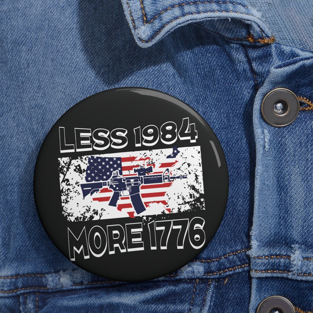 Patriotic Pin Button With American Flag Red White and Blue Pin for Free ...