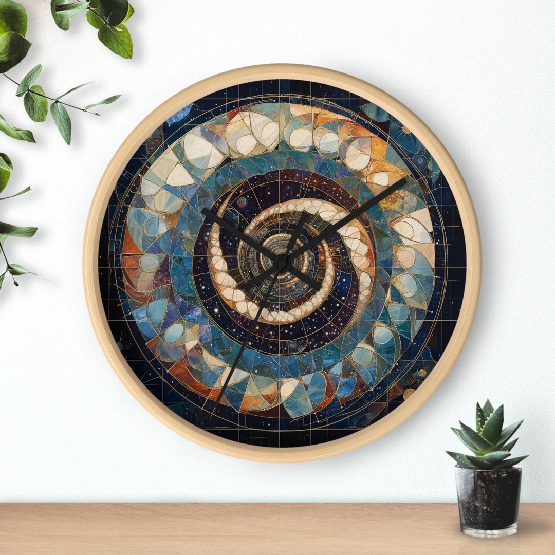 Cosmic Fibonacci Sequence Wall Clock, Vintage Style Wall Art ...