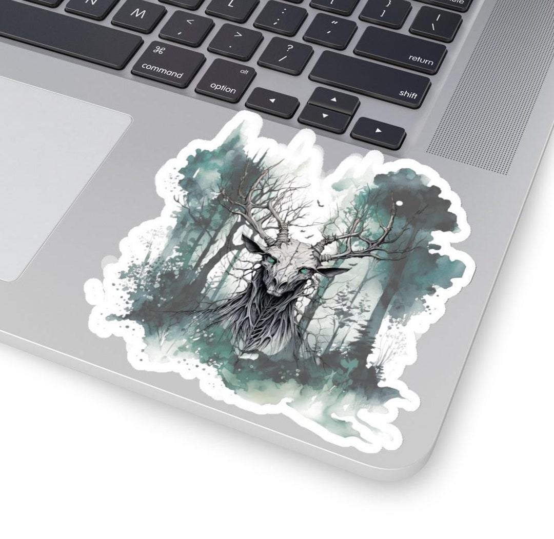 Wendigo Sticker With Spooky Green Forest Sticker With Cryptid Decal ...