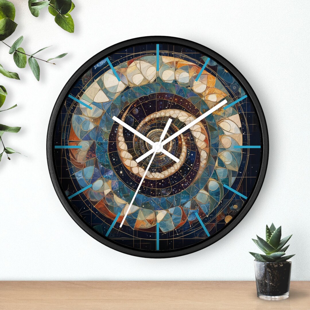 Cosmic Fibonacci Sequence Wall Clock, Vintage Style Wall Art Celestial ...