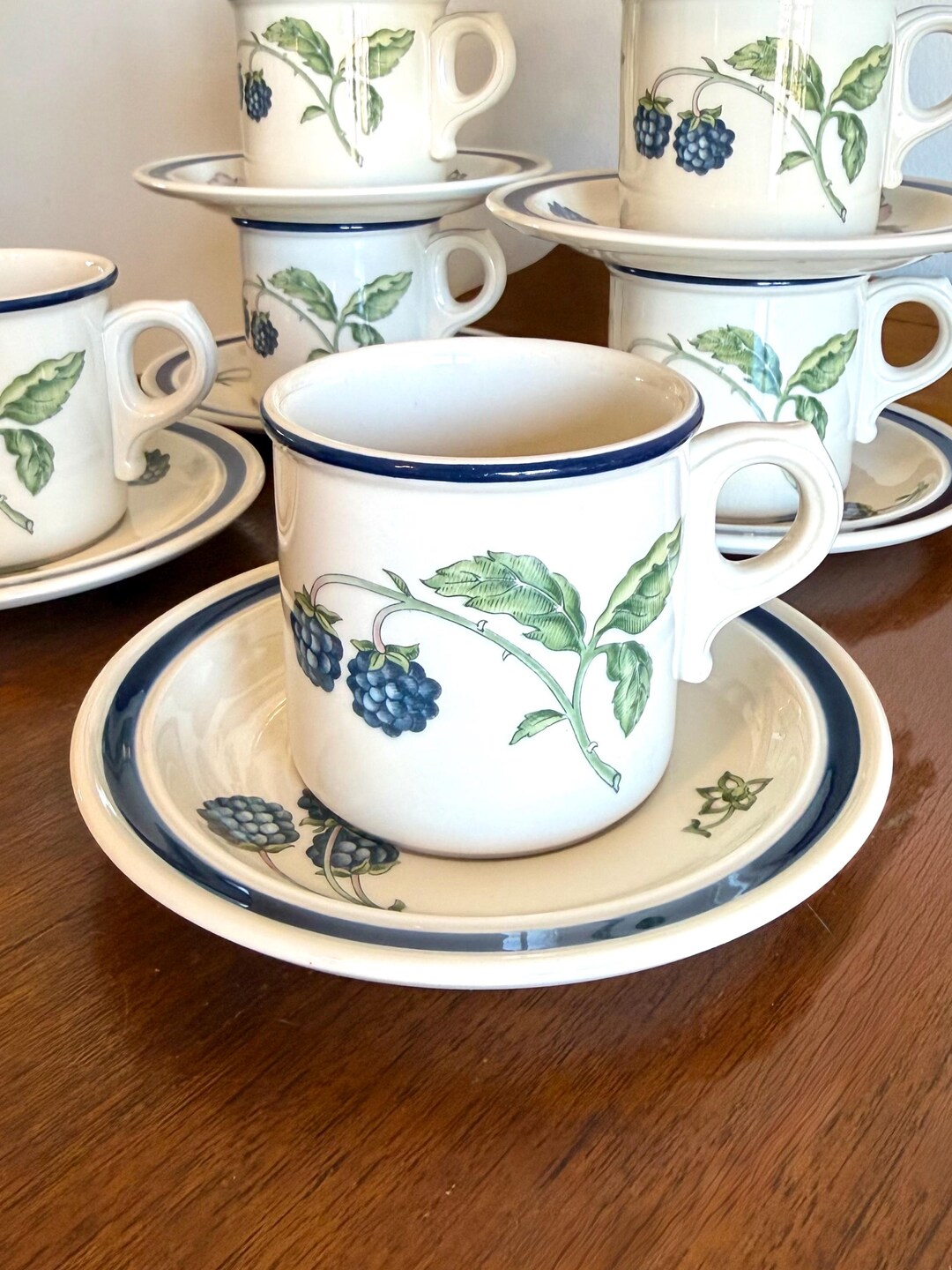 Vintage Wedgwood "bramble" Flat Cup and Saucer Set of 6, English ...